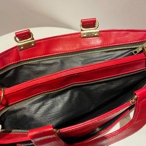 Vintage | Bags | Vintage 7s Red Vinyl Top Handle Double Side Handbag ...